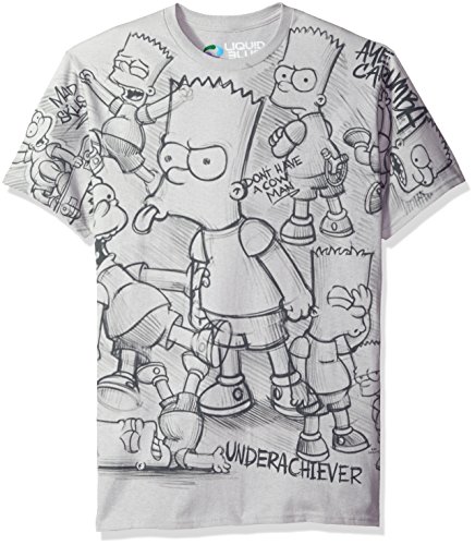 Liquid Blue Men's Simpsons Bart T-Shirt in Black & White | Thatsweetgift