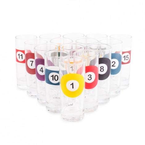 16-Piece Billiards Themed Shot Glass Bar Set | ThatSweetGift